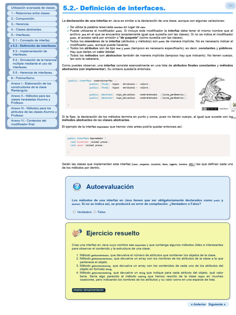 5.2.- Definición de interfaces_ | PDF | Herencia (Programación Orientada a Objetos) | Java ...
