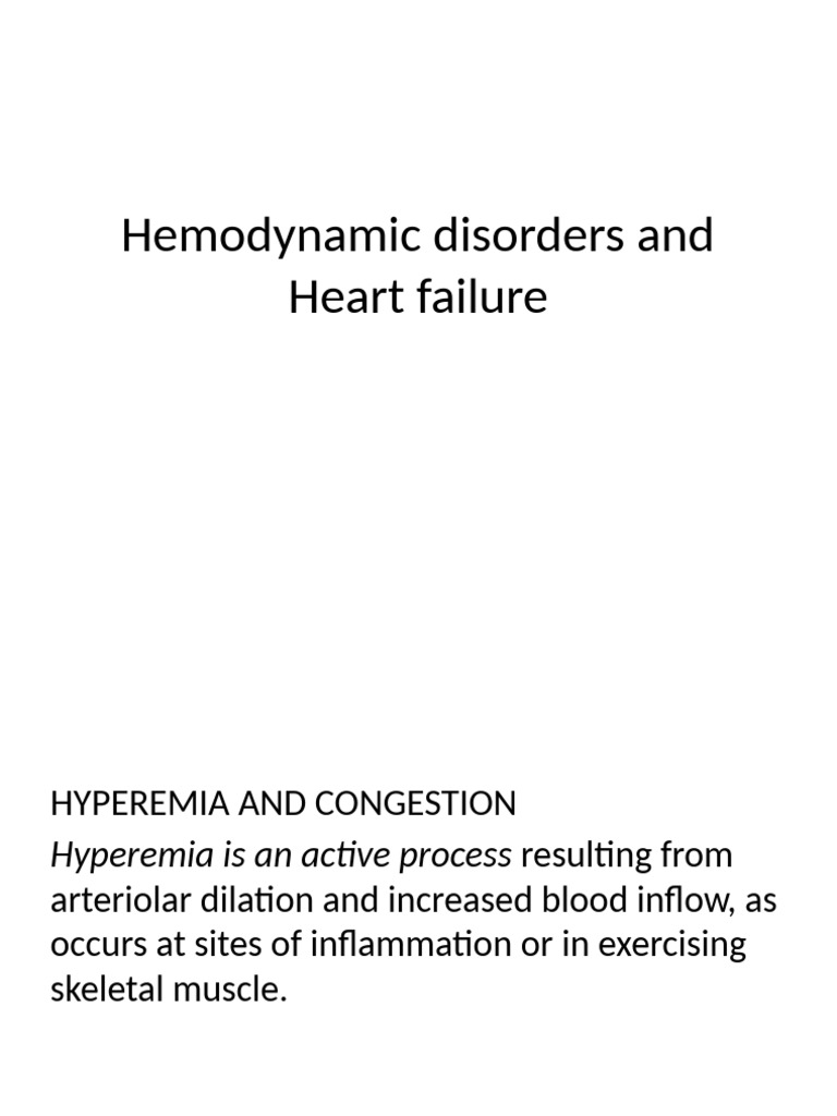 Hemodynamic Disorders | PDF | Heart Failure | Heart