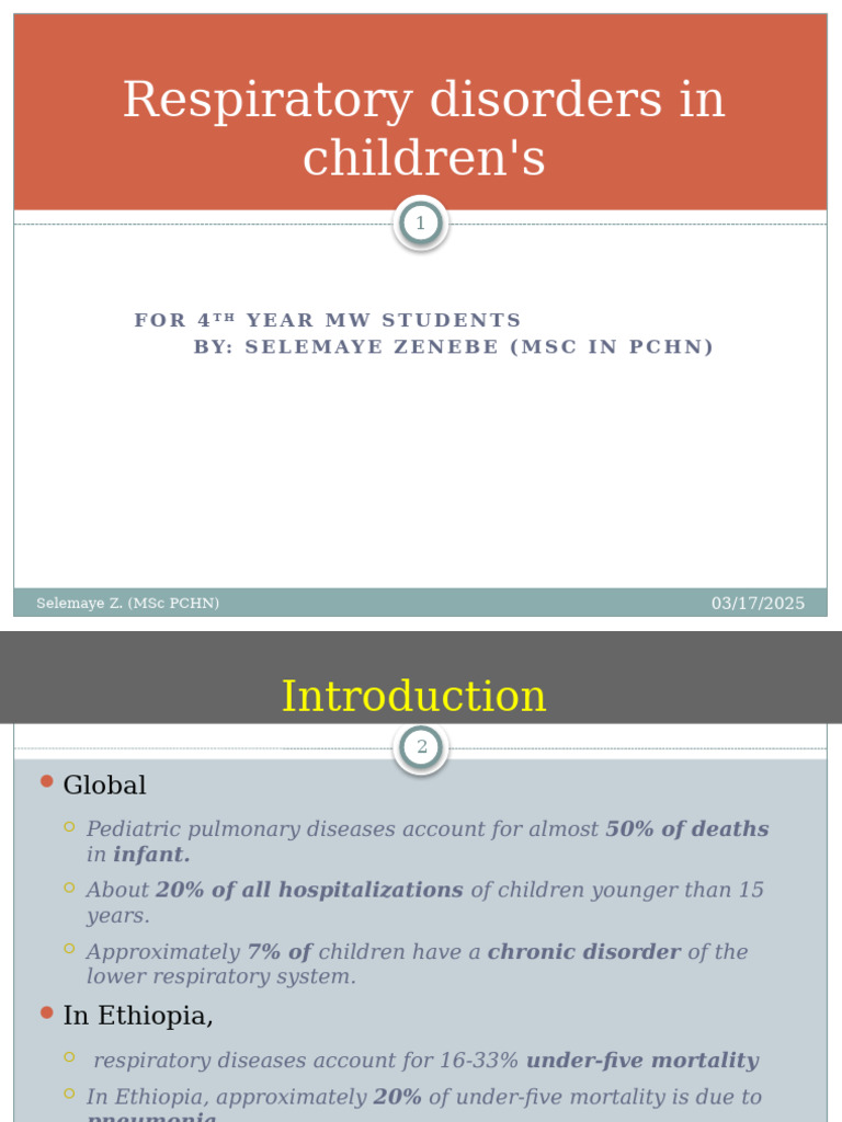 Pediatric Respiratory Disorders Overview | PDF | Respiratory System ...