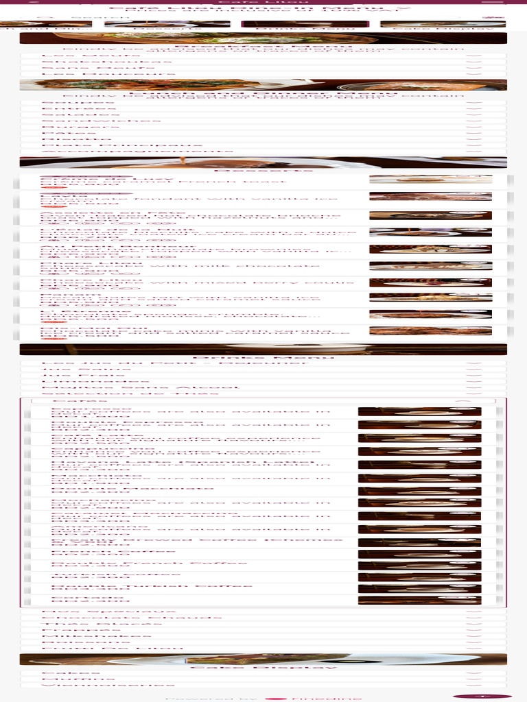 Café Lilou Dine-In Menu Overview | PDF | Drink | Desserts