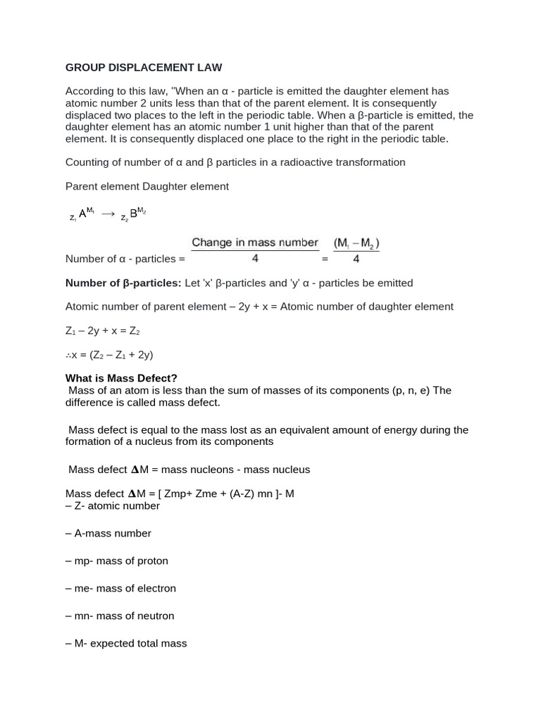 Group Displacement Law | PDF