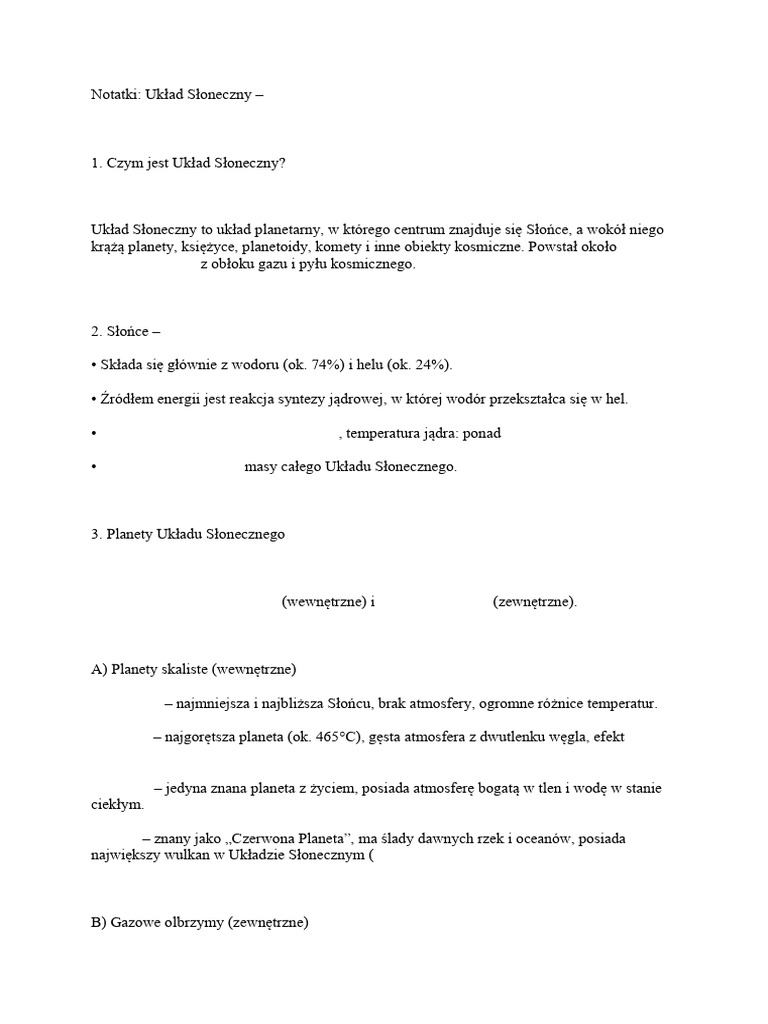 Uklad Sloneczny | PDF