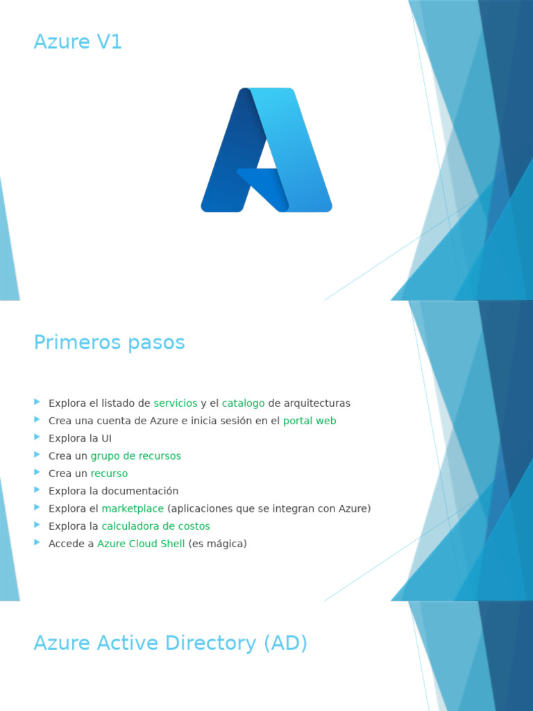 Guía Inicial para Azure V1 y Servicios | PDF