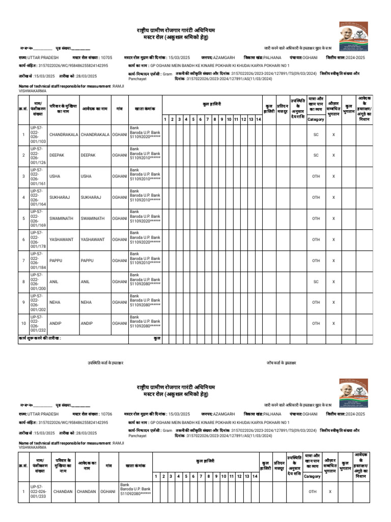 Print Muster Roll | PDF