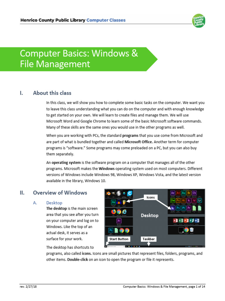 Computer Basics Windows and File Management | PDF | Computer File | Usb Flash Drive