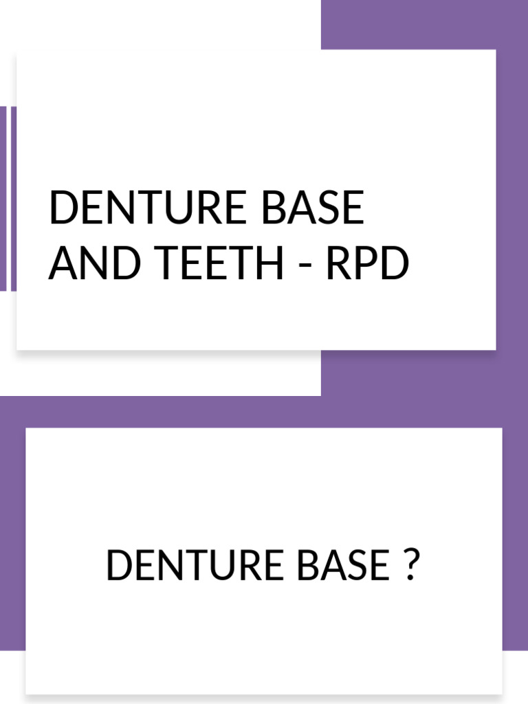 denture base and teeth in RPD | PDF