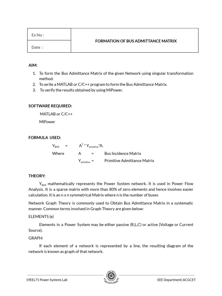 3. Ybus | PDF | Matrix (Mathematics) | Theoretical Computer Science