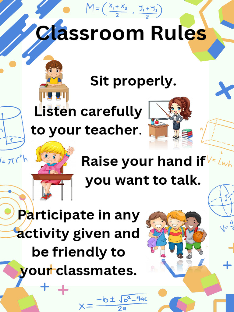 Blue Yellow Geometric Abstract Math Page Border | PDF