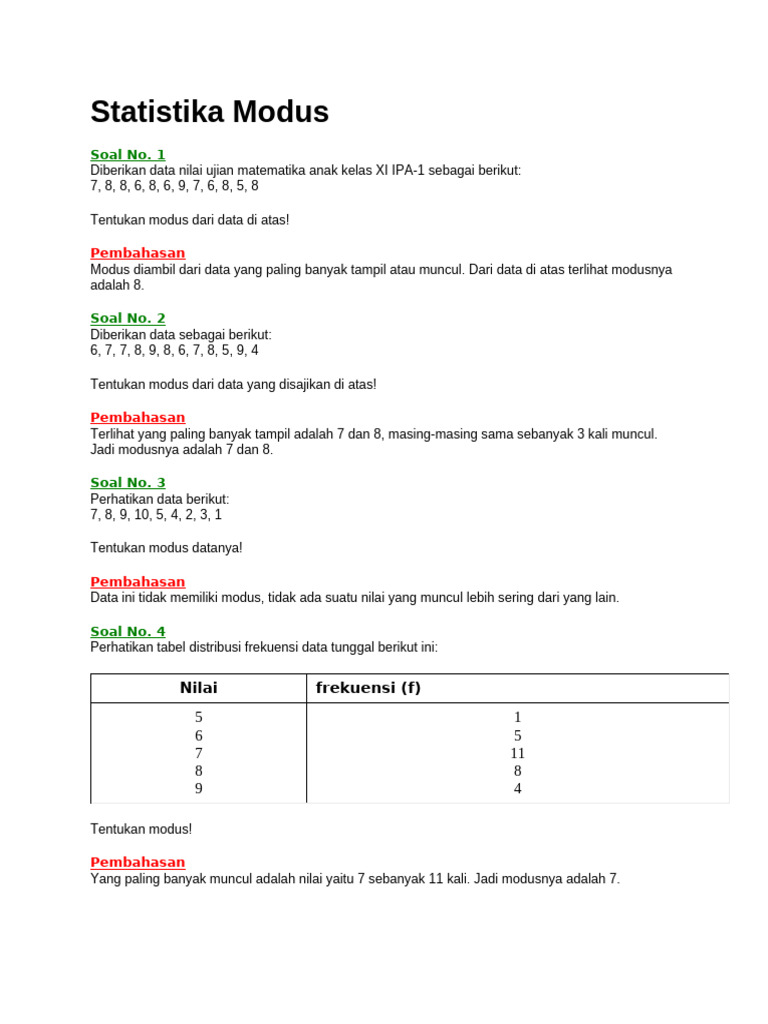 6. Statistika Modus | PDF