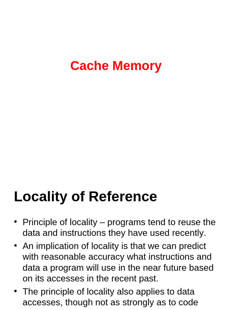53-Cache Memory - Principles, Cache Memory Management Techniques-28!02!2025 | PDF | Cpu Cache ...