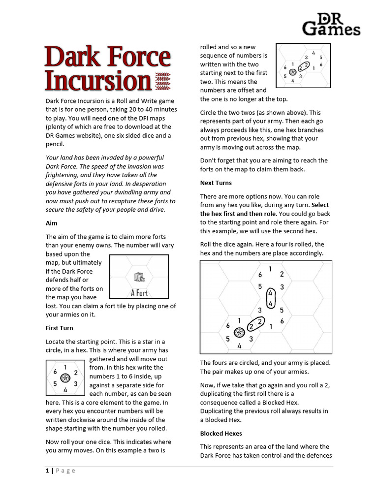 Dark Force Incursion Rules - Version 1 - DRM Games | PDF