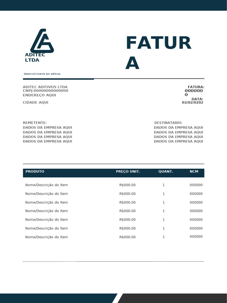 Modelo Fatura | PDF