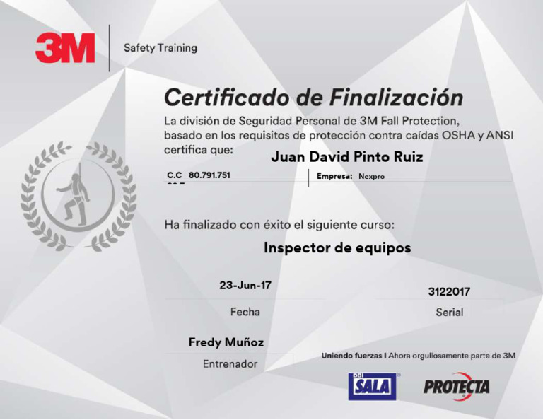 Inspector de Equipos de Seguridad 3M | PDF