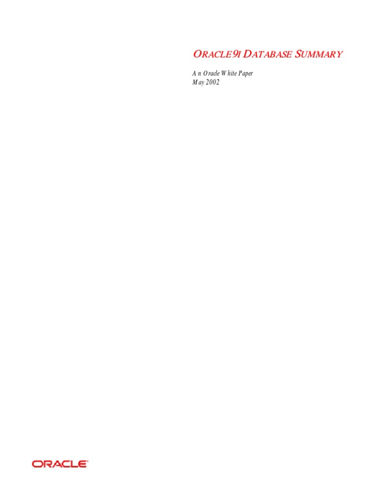 Oracle9i Database Summary | PDF