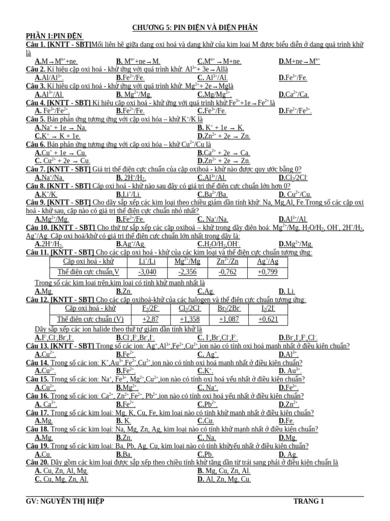 Ôn Tâp Gk2 - Hóa 12 Thi Xã H I 1 - Sao Chép | PDF