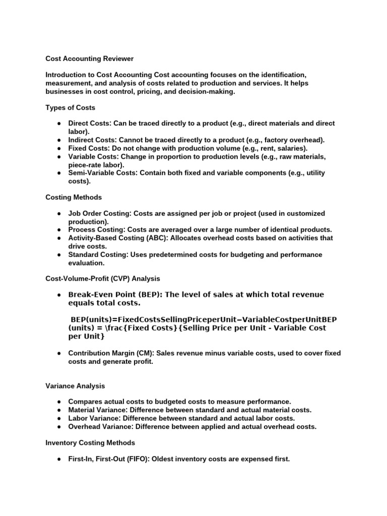 Cost Accounting Concepts and Methods | PDF | Cost Accounting | Inventory