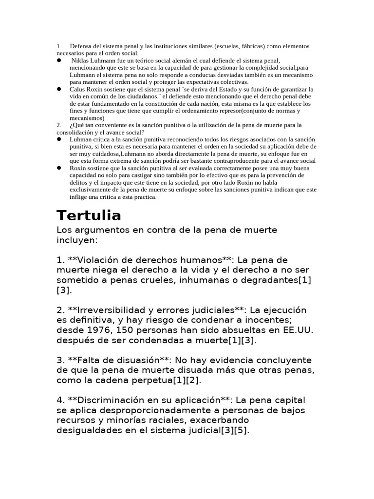 Defensa Del Sistema Penal y Las Instituciones Simi | PDF | Pena capital ...