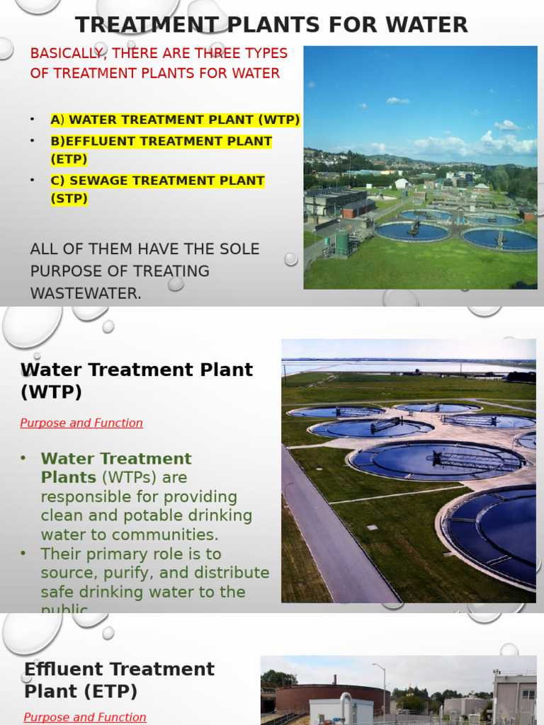 Types of Water Treatment Plants Explained | PDF