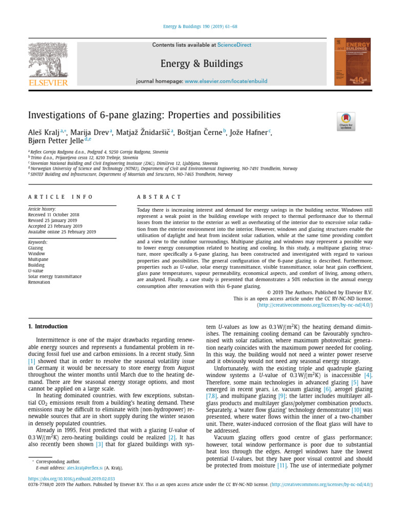 Investigations of 6-pane glazing Properties and possibilities | PDF ...