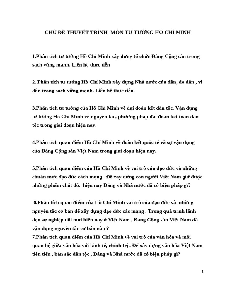 Chủ đề BT nhóm . TTHCM | PDF