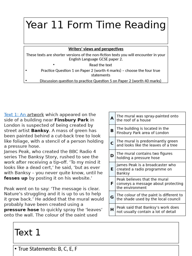 Year_11_Form_Time_Reading_Paper_2 | PDF | Vaccines | Electric Car