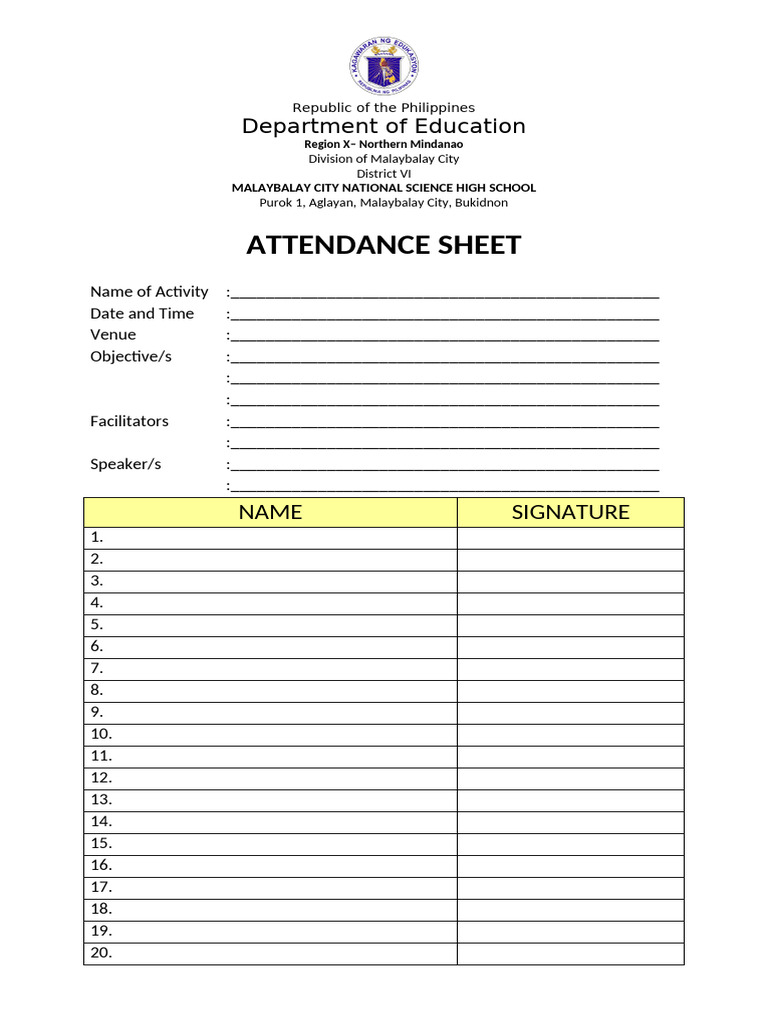 Attendance Program | PDF