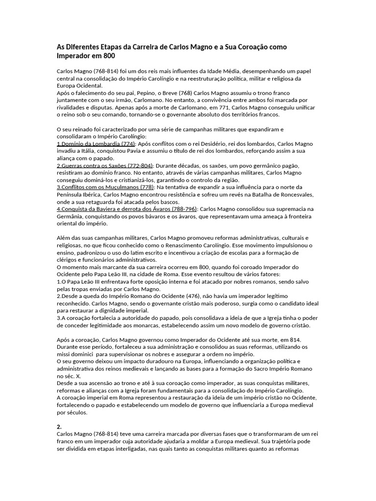 Subponto 1.1 Pergunta 3 | PDF | Carlos Magno | Império Bizantino
