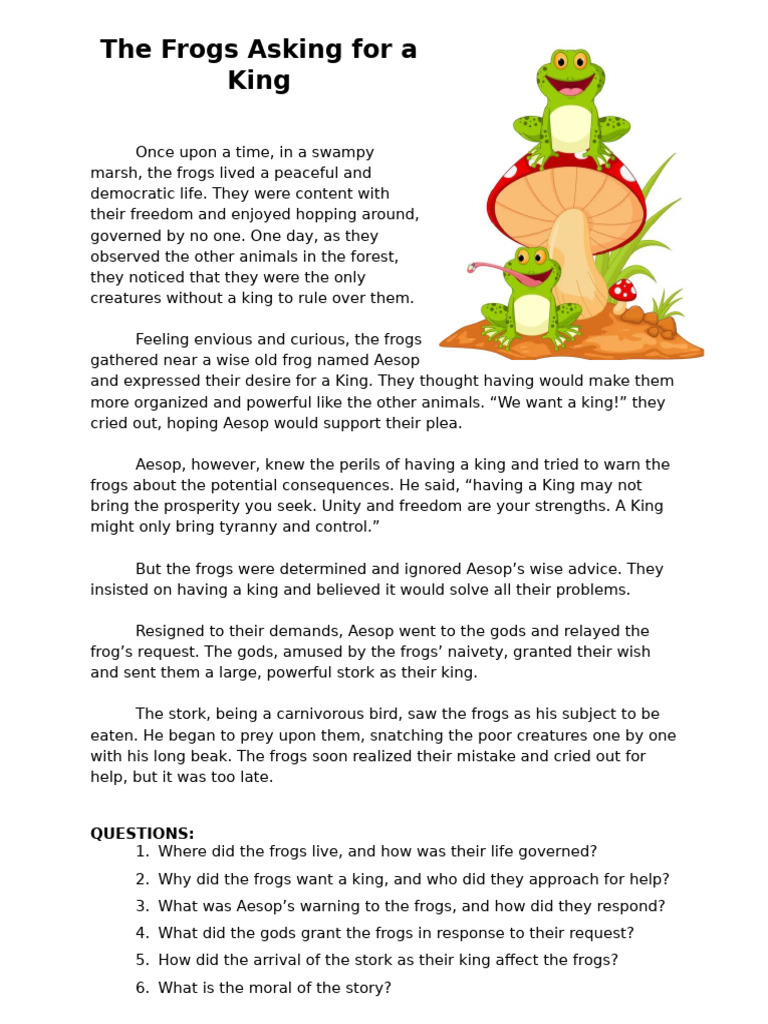 The Frogs Asking For A King | PDF