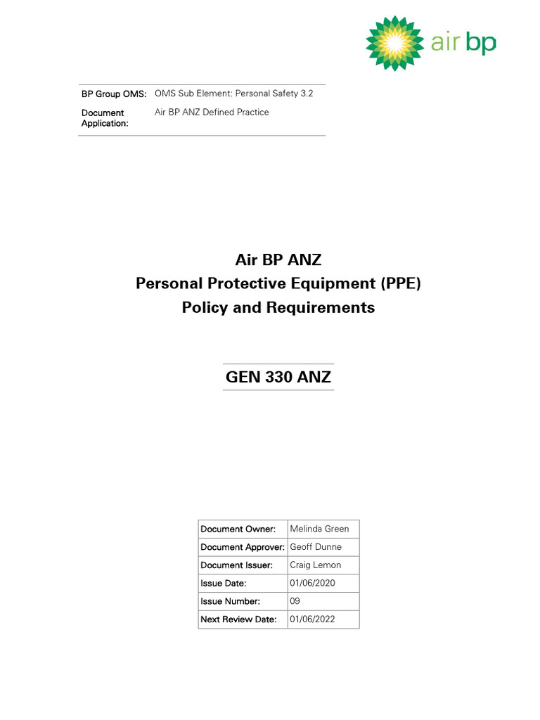 Air BP Anz Protective Equipment | PDF | Personal Protective Equipment ...