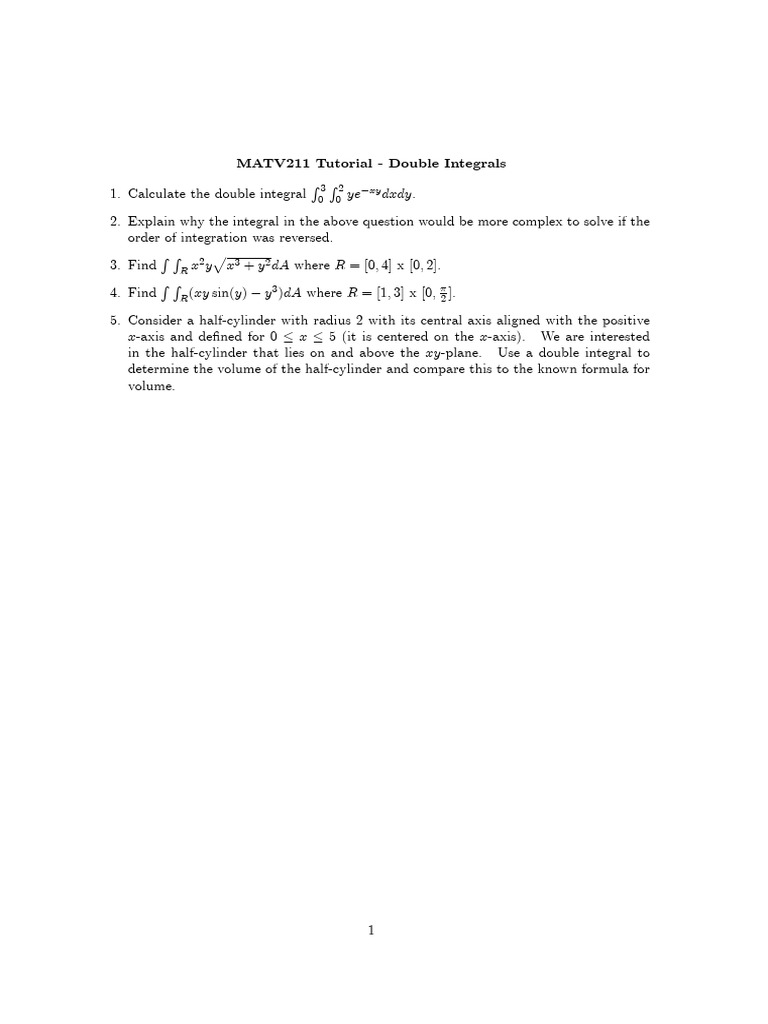 Tut Double Integrals | PDF