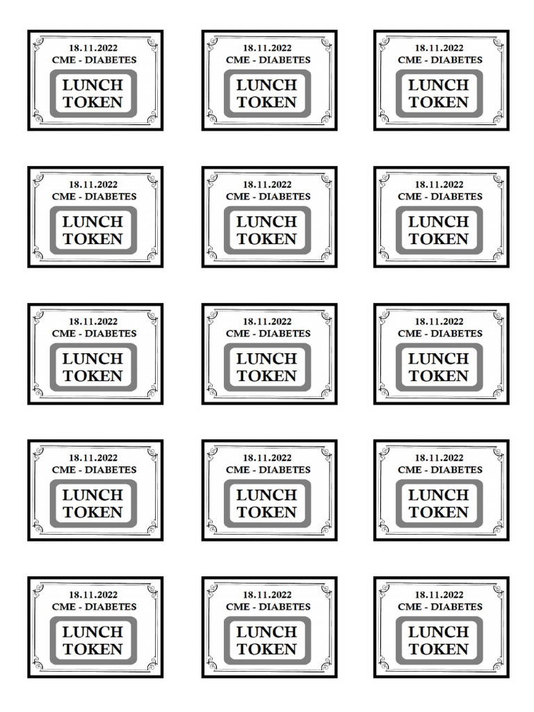 Lunch Token | PDF