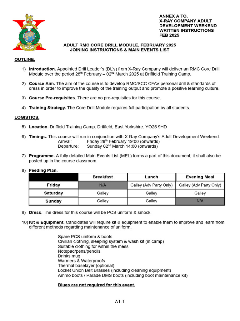 RMC Core Drill Module Instructions 2025 | PDF | Meal