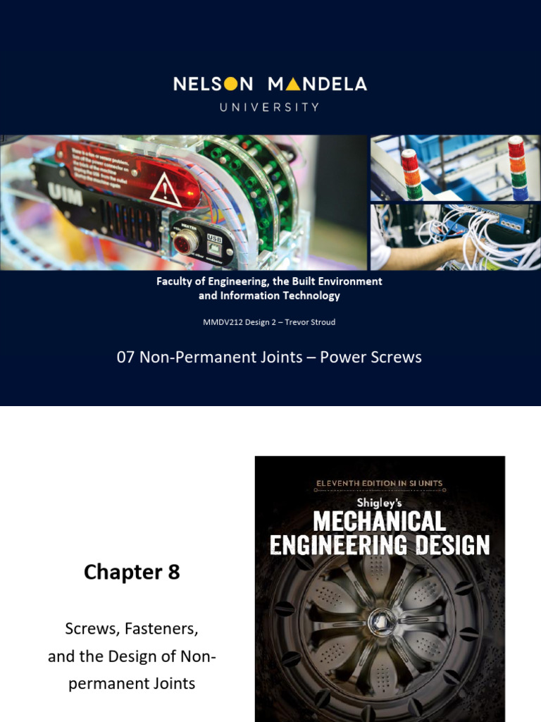 07 Non-Permanent Joints 1 Power Screws | PDF | Screw | Metalworking