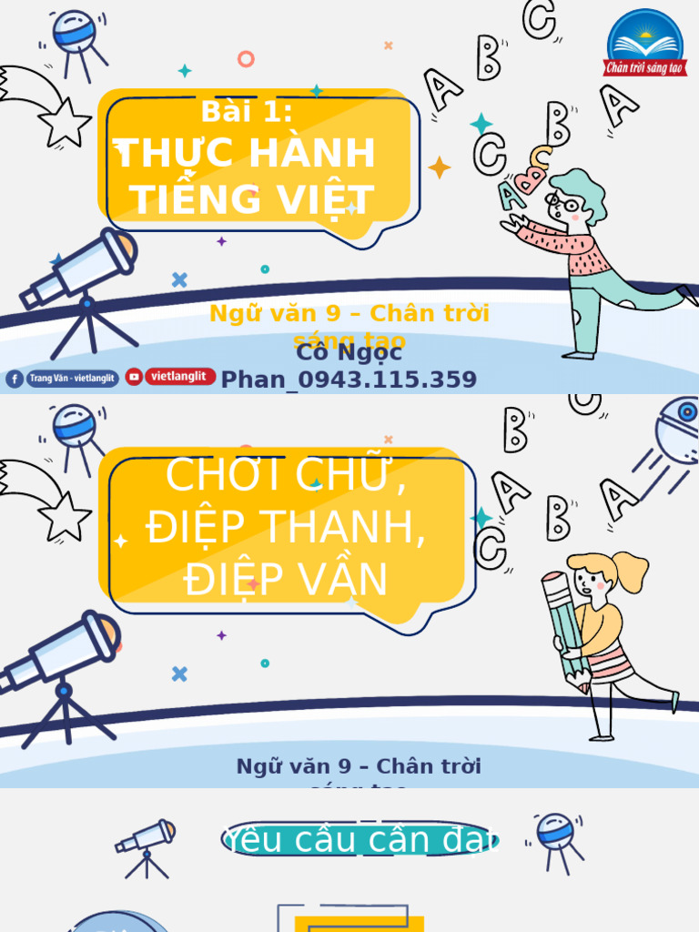 Bài 1. THTV - Chơi chữ,điệp thanh, điệp vần - Ngoc Phan - Updated 20240831 | PDF