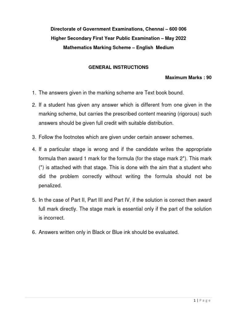 11th-Maths-EM-Official-Answer-Keys-for-Public-Exam-May-2022-PDF-Download | PDF | Vocational ...