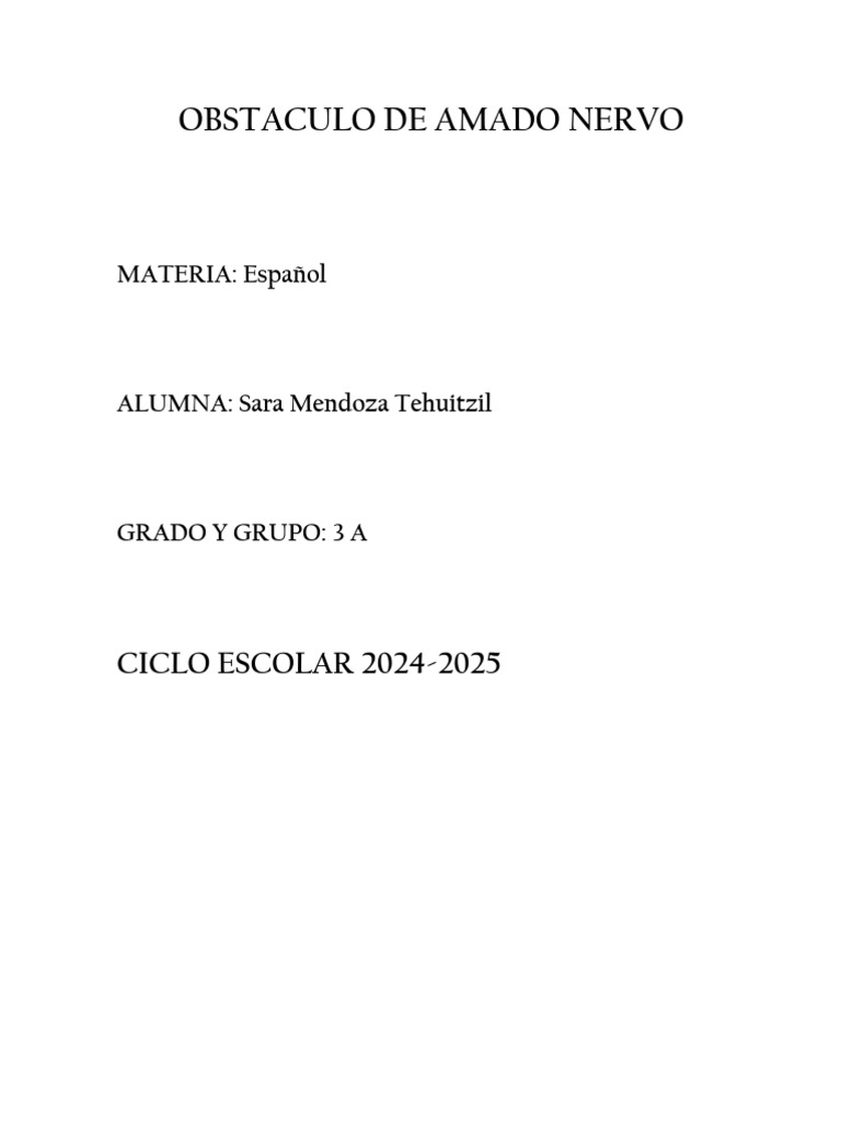 Obstaculo de Amado Nervo | PDF