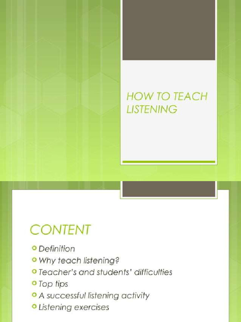 Teaching Listening | PDF