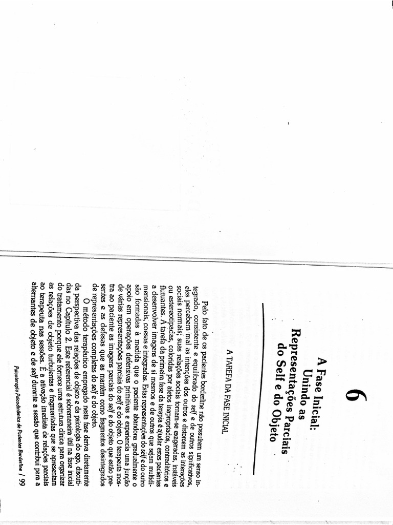 A Fase Inicial - Unindo As Representaes Parciais Do Self e Do Objeto ...