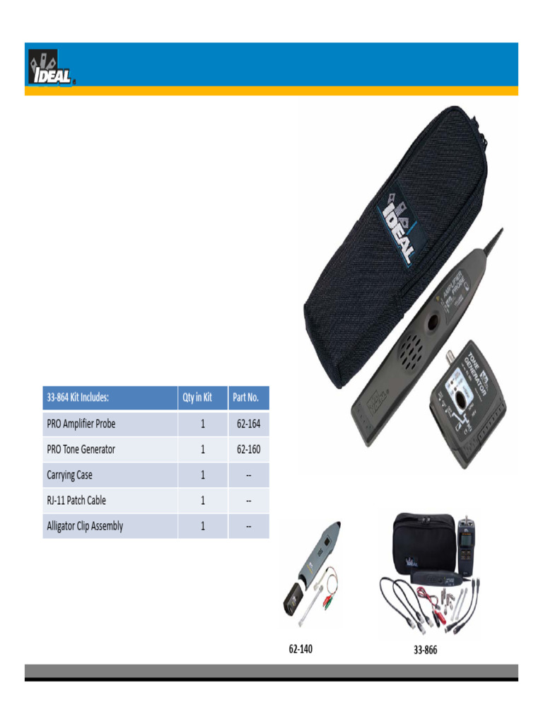 33-864 PRO Tone and Probe Kit Overview | PDF