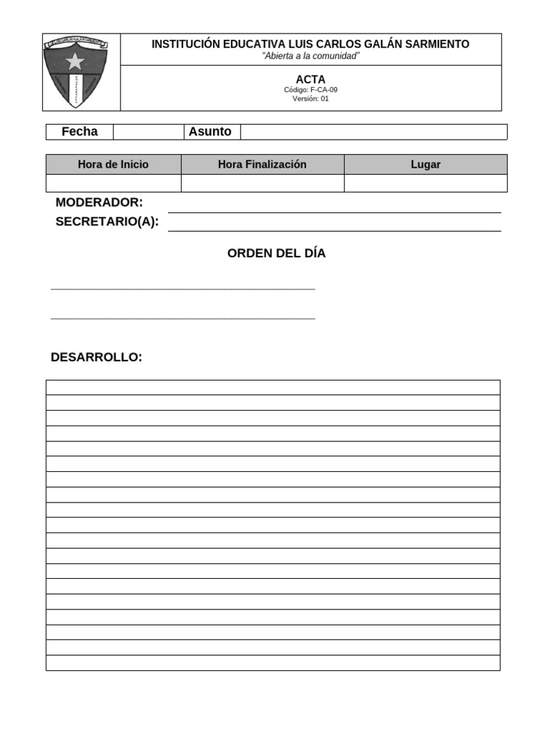 Formato de Actas | PDF