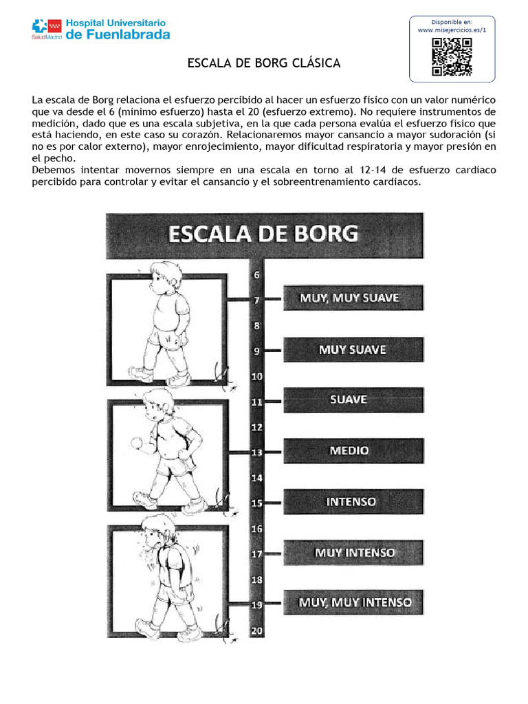 Escala de Borg 6 - 20 | PDF