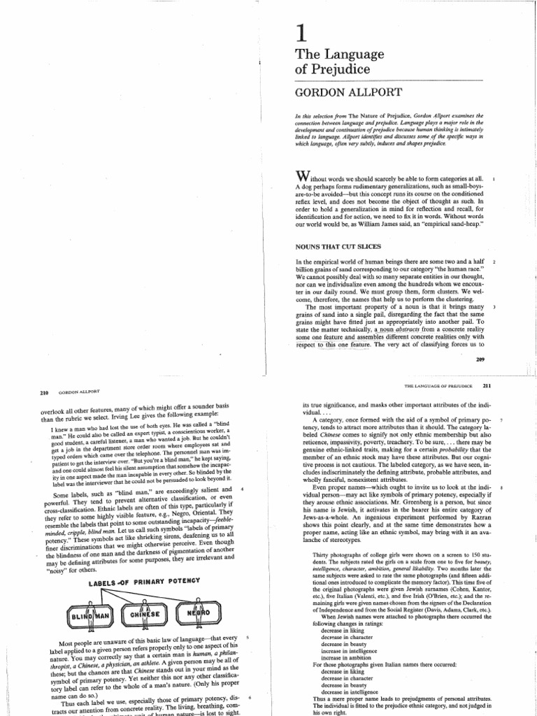 The Language of Prejudice | PDF