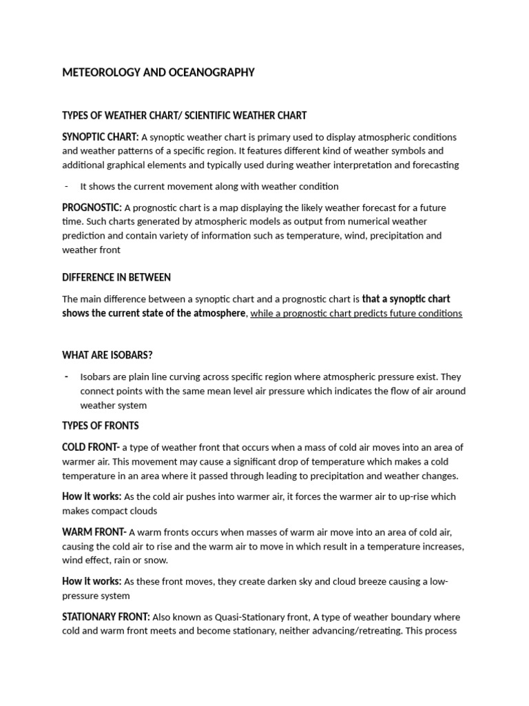Meteorology And Oceanography Pdf Cyclone Weather