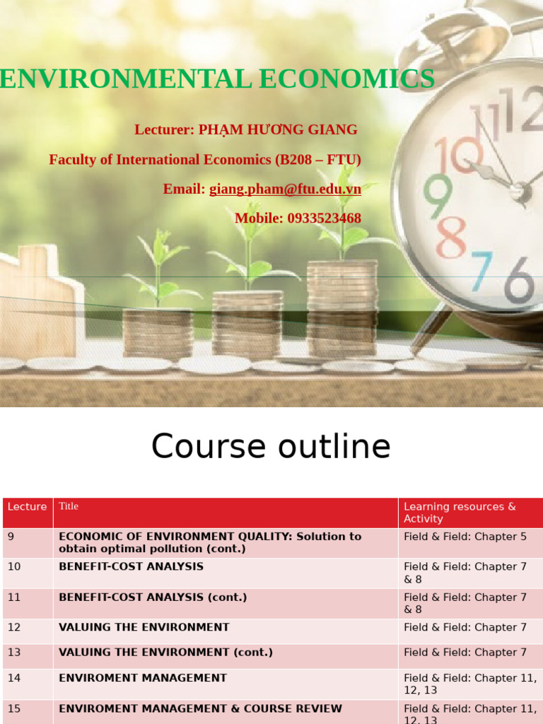 Environmental Economics Overview | PDF | Economic Surplus | Cost ...