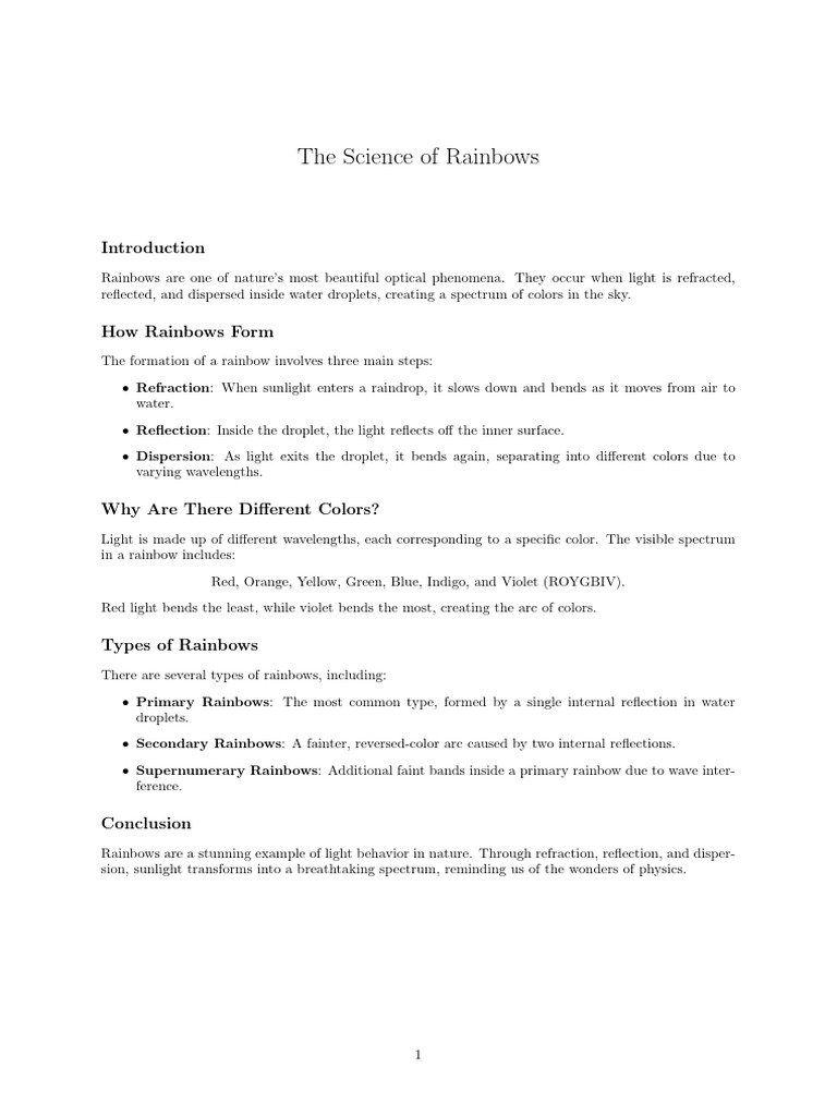 The Science of Rainbows | PDF