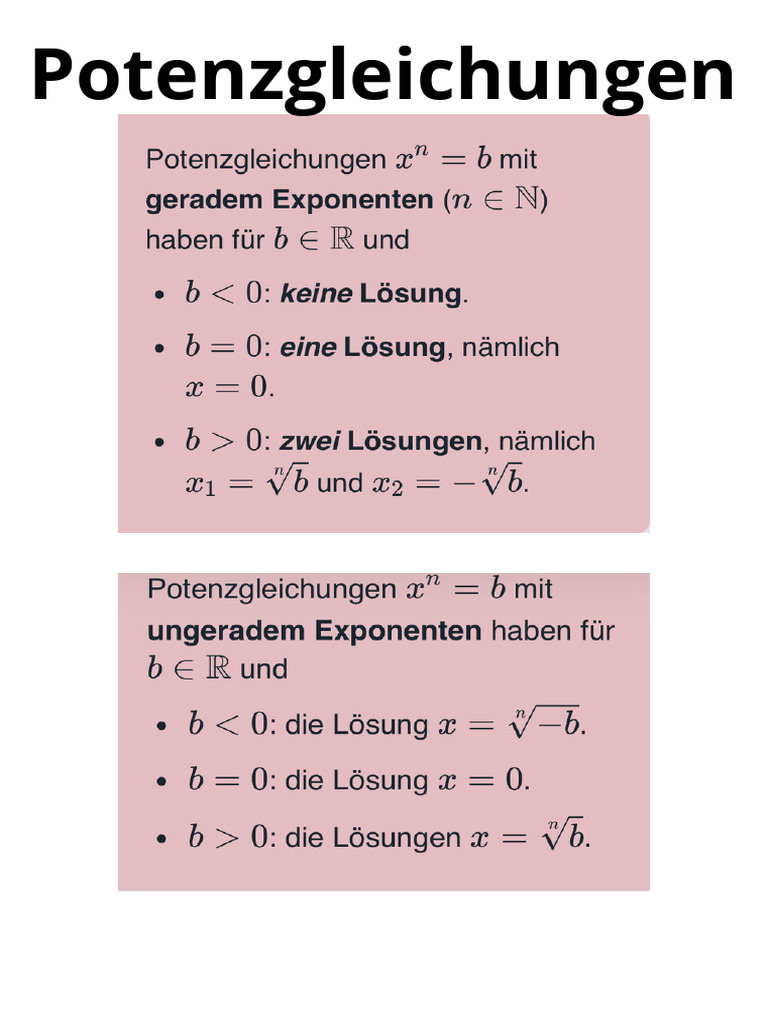 Potenzgleichungen | PDF