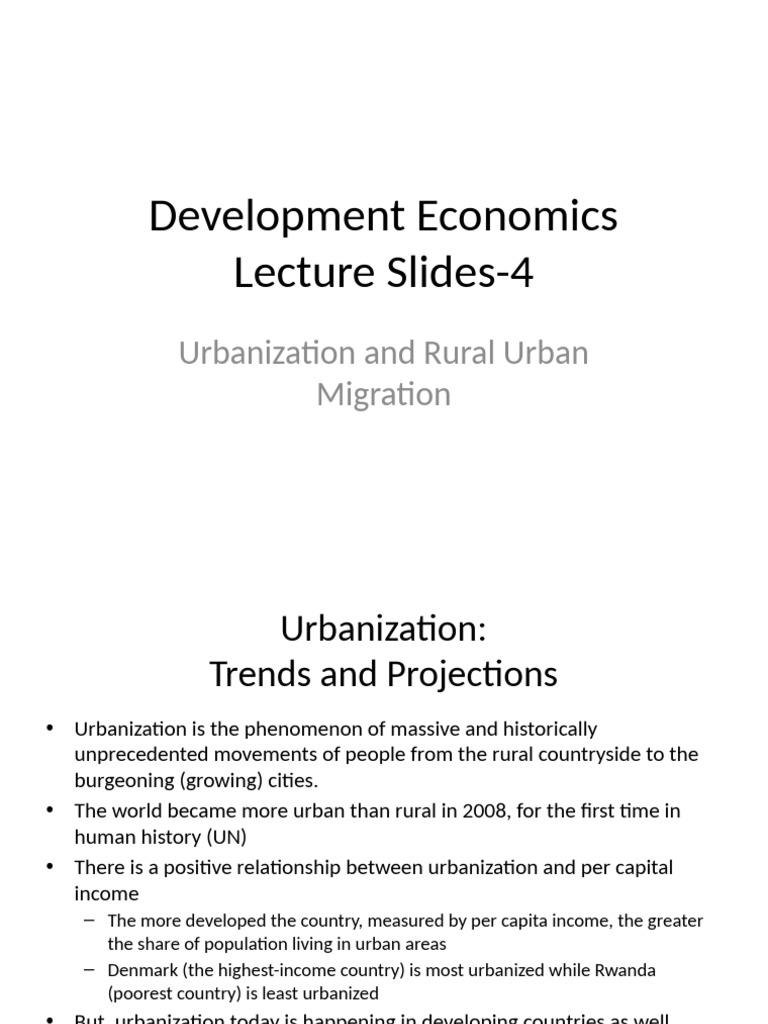 Urbanization and Migration Trends Analysis | PDF | Cost Of Living ...