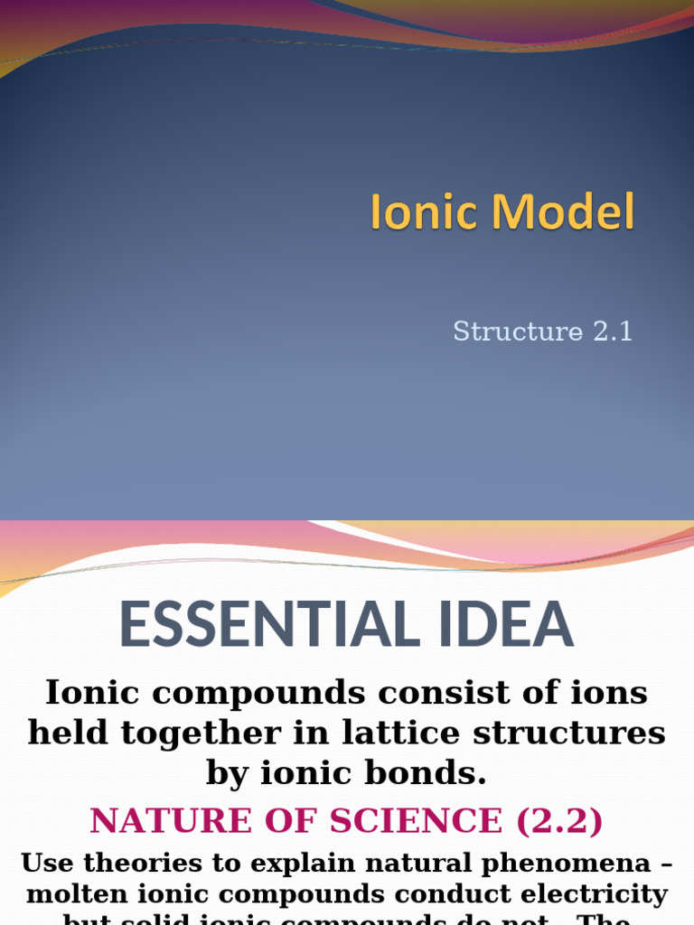 2.1 - Ionic - Bonding - and - Structure | PDF | Ion | Ionic Bonding