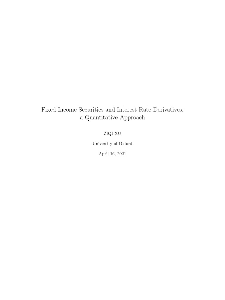 Fixed Income Bullet Points | PDF | Interest Rate Swap | Bonds (Finance)