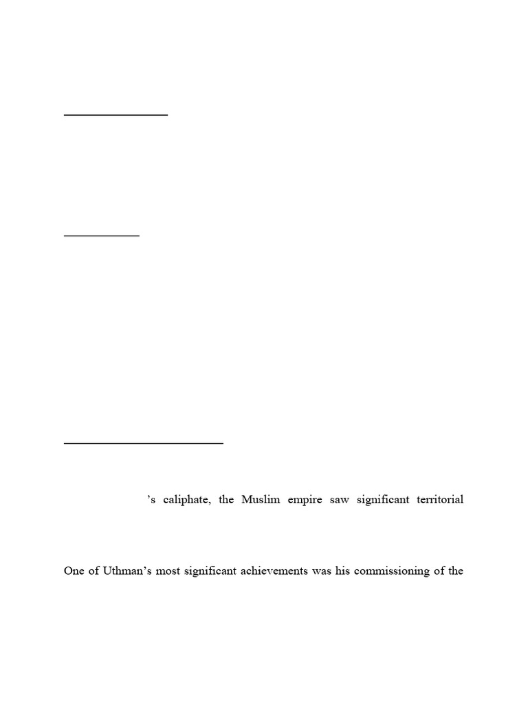 Uthman: Third Caliph of Islam | PDF | Ali | Quran